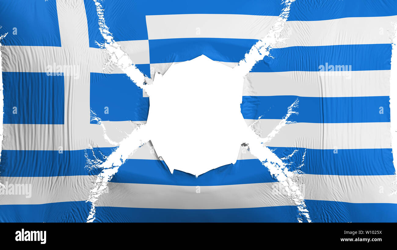 Greece broken flag 3d hi-res stock photography and images - Alamy