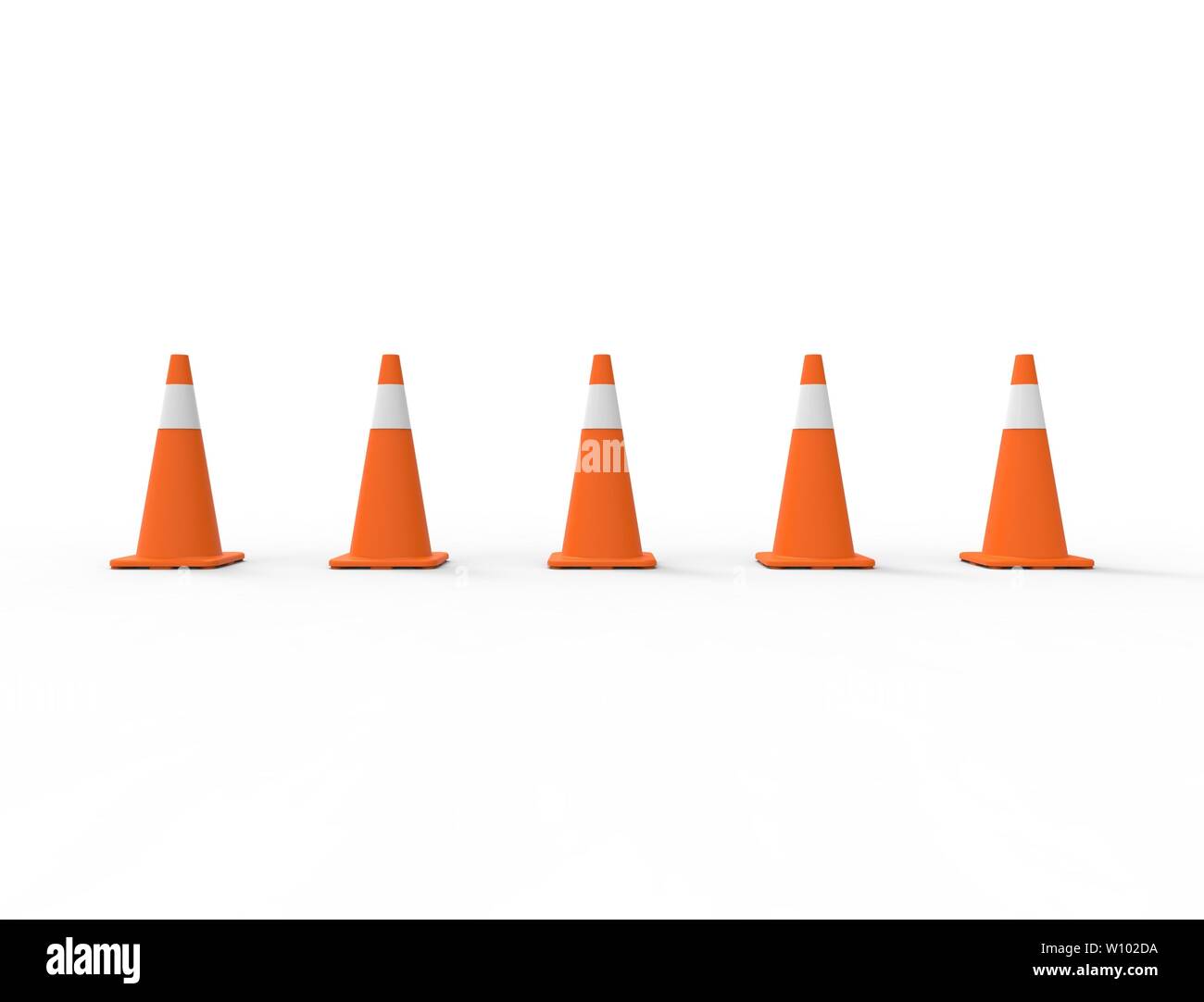 3d rendering of a orange traffic cone isolated in white studio ...