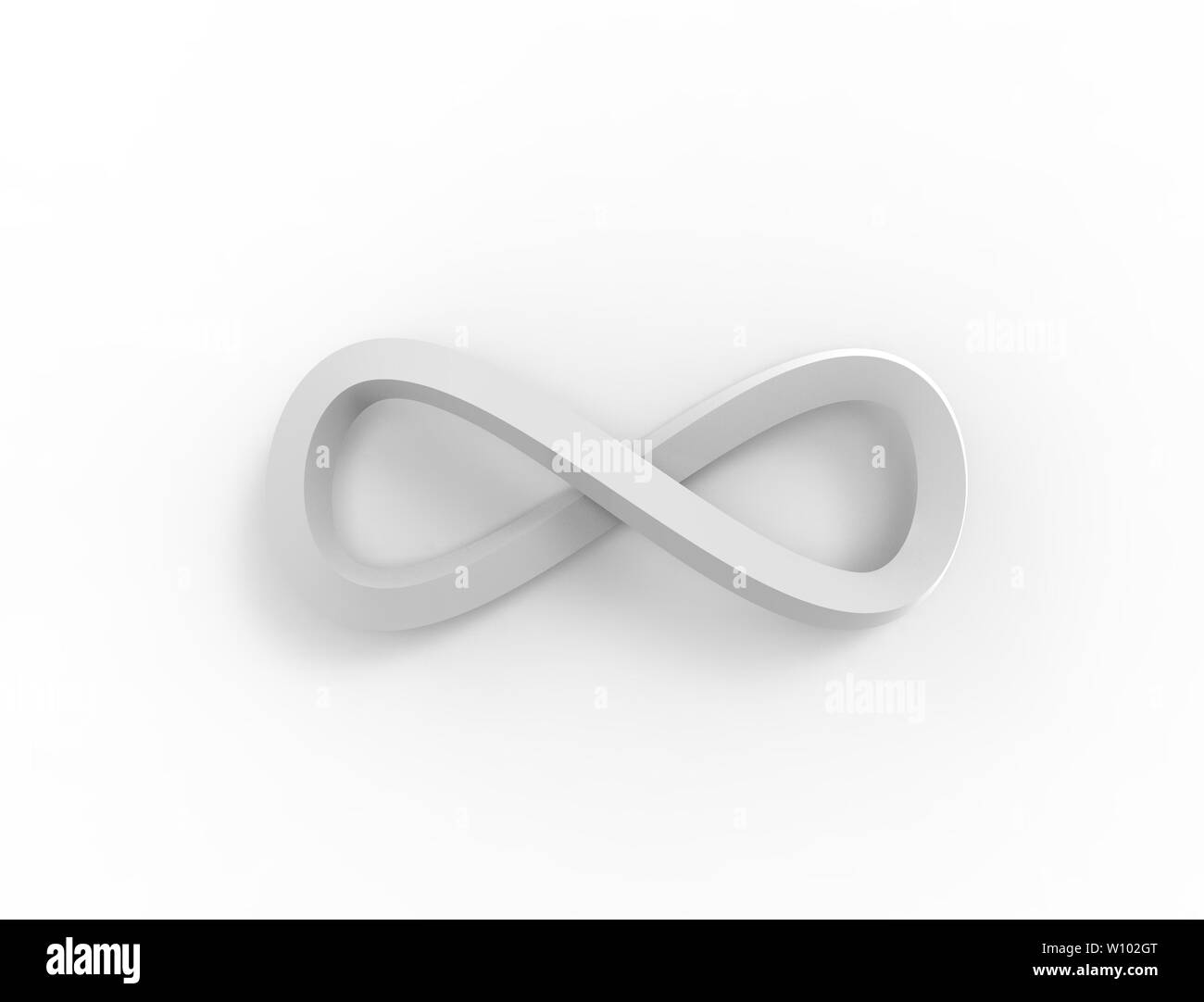 3d rendering of an infinity loop shaped object isolated in white ...