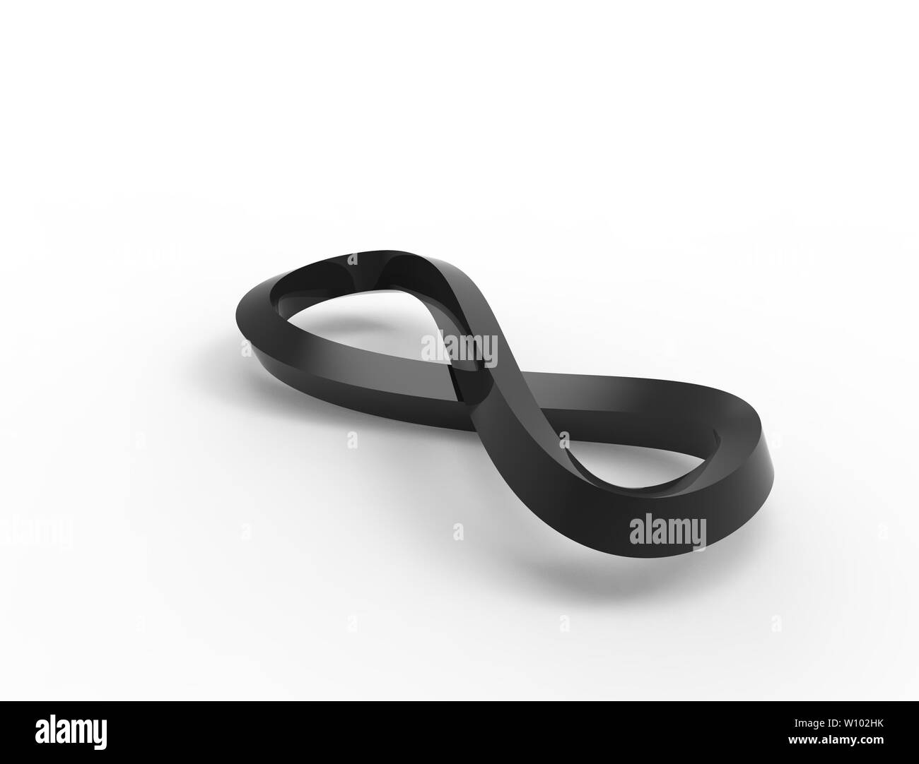 3d rendering of an infinity loop shaped object isolated in white ...