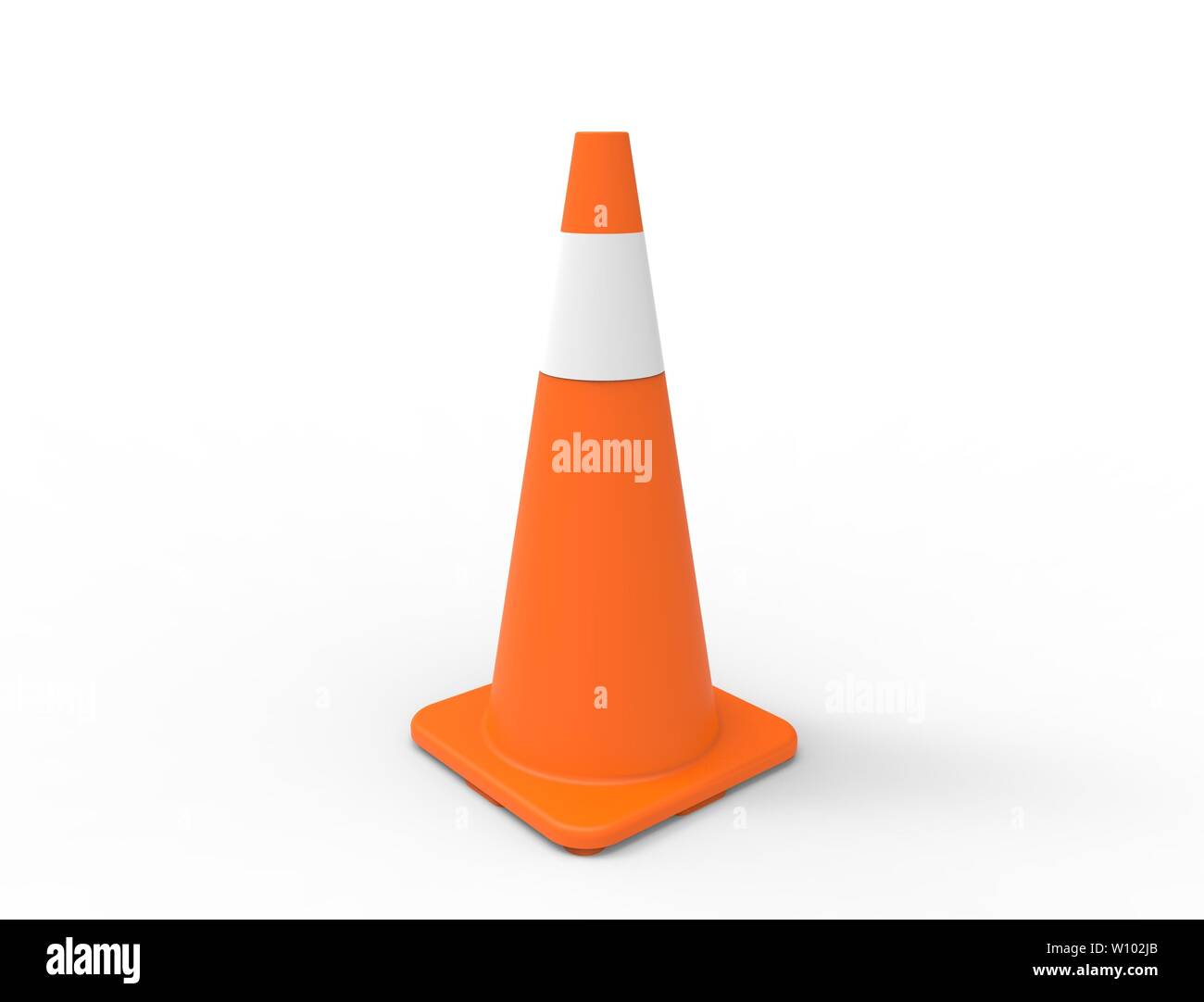 3d rendering of a orange traffic cone isolated in white studio ...