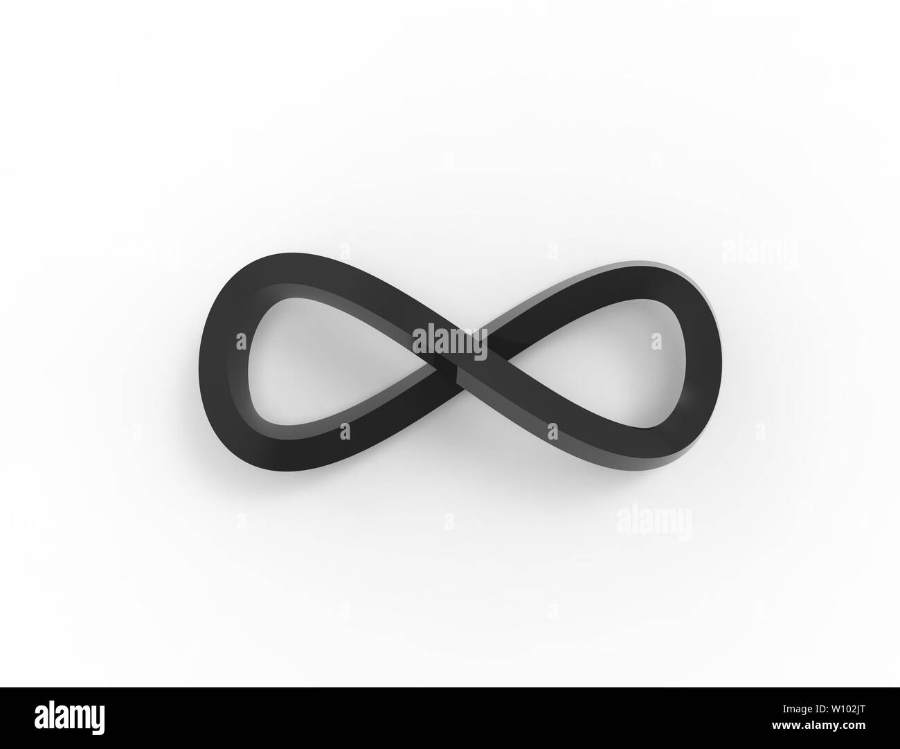3d rendering of an infinity loop shaped object isolated in white ...