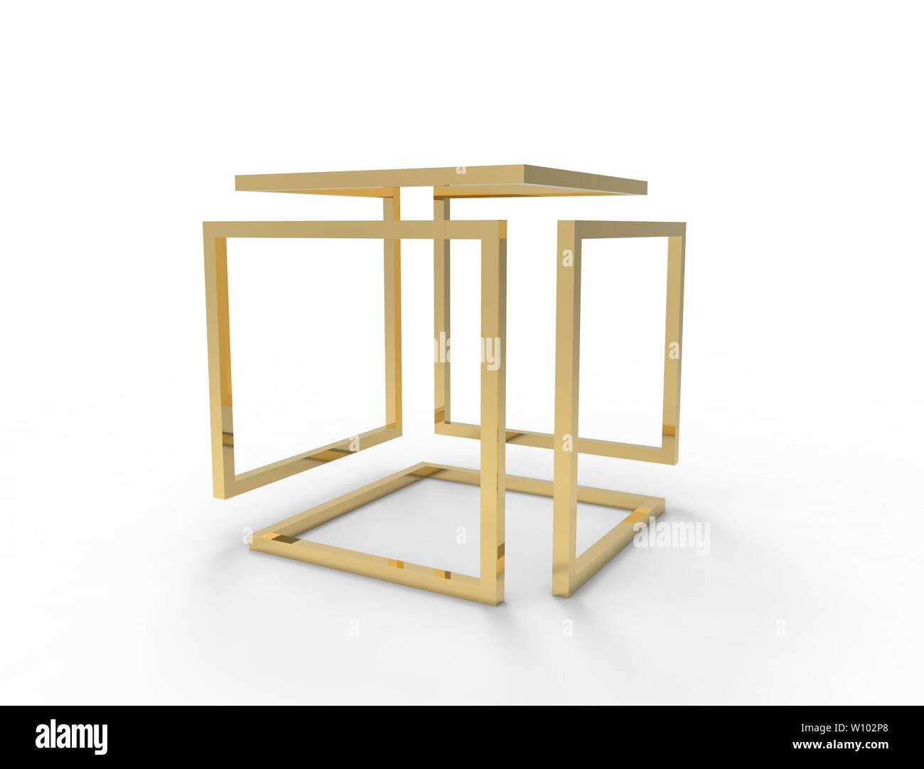 3d rendering of an infinity cube isolated in white studio background ...