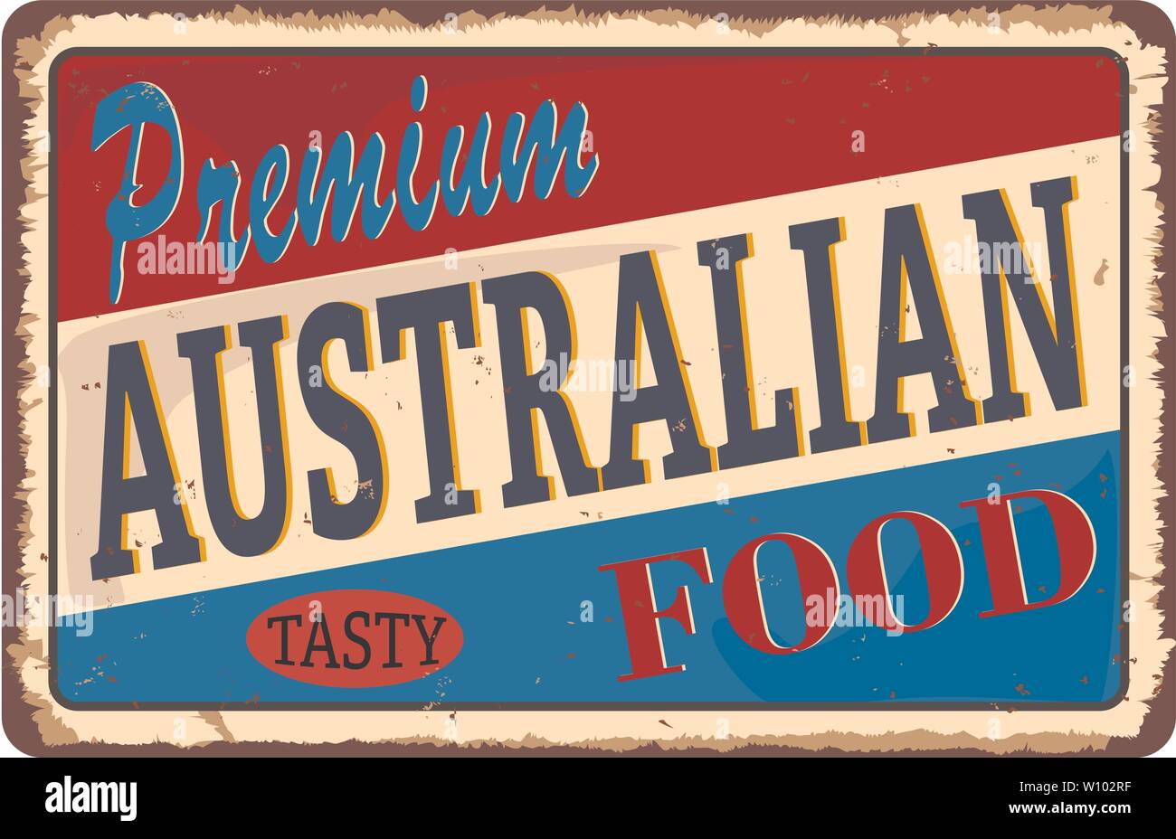 premium australian food vintage restaurant tin sign. Promotional ad ...