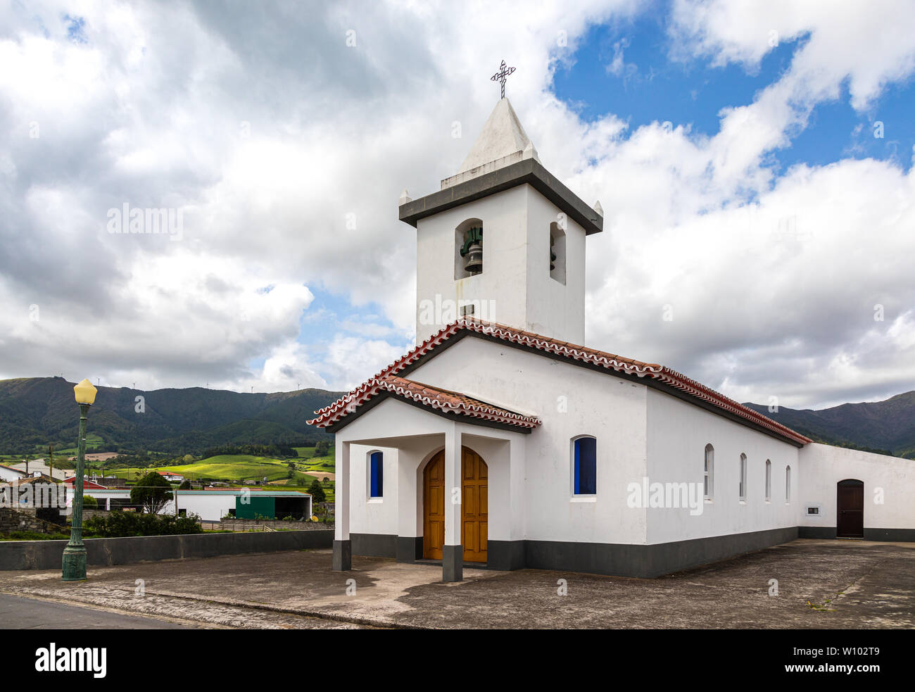 Small church in Lomba do Pomar village, Sao Miguel island, Azores ...