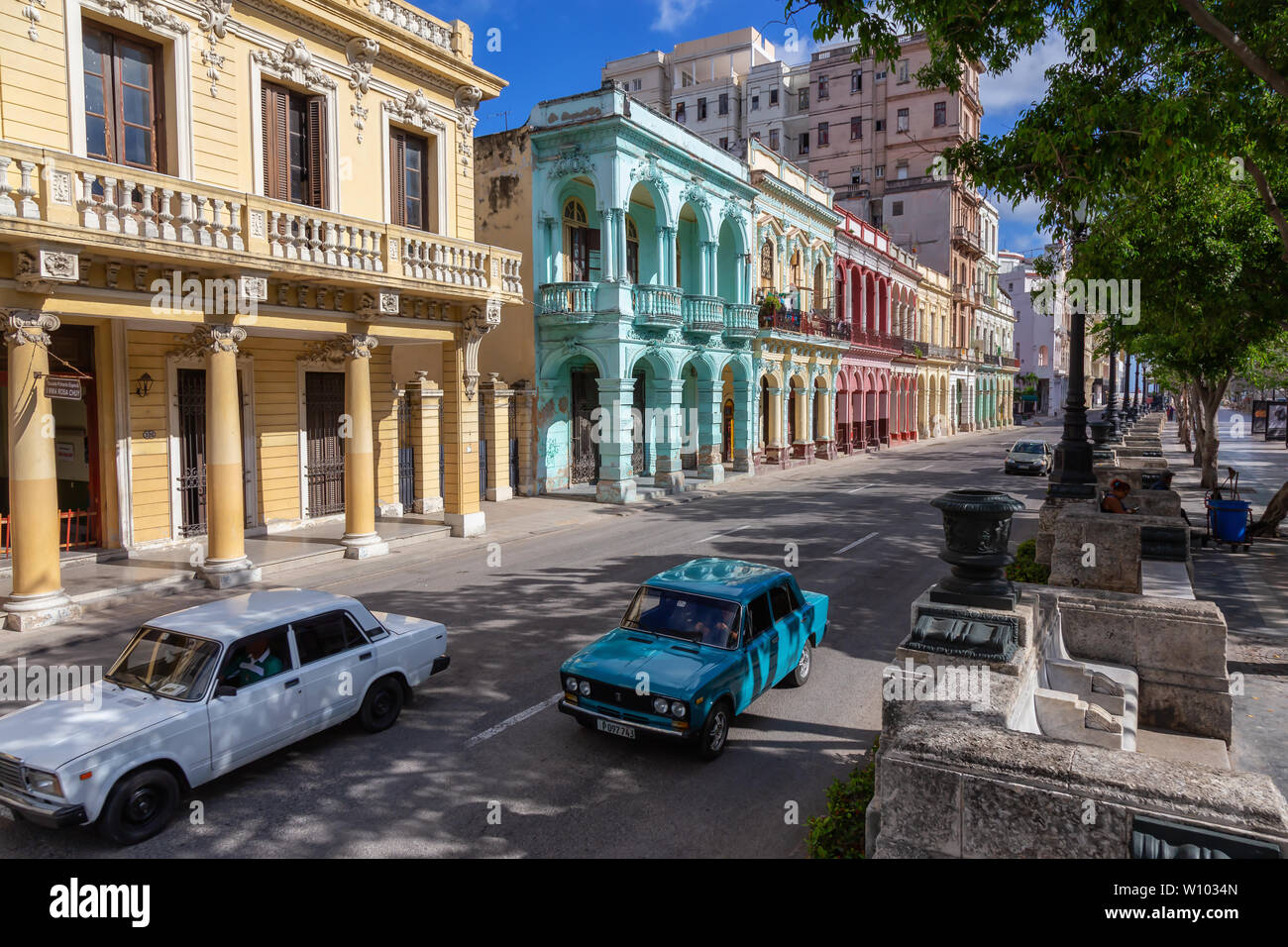 Havana, Cuba - May 13, 2019: Classic Old Car in the streets of the Old ...