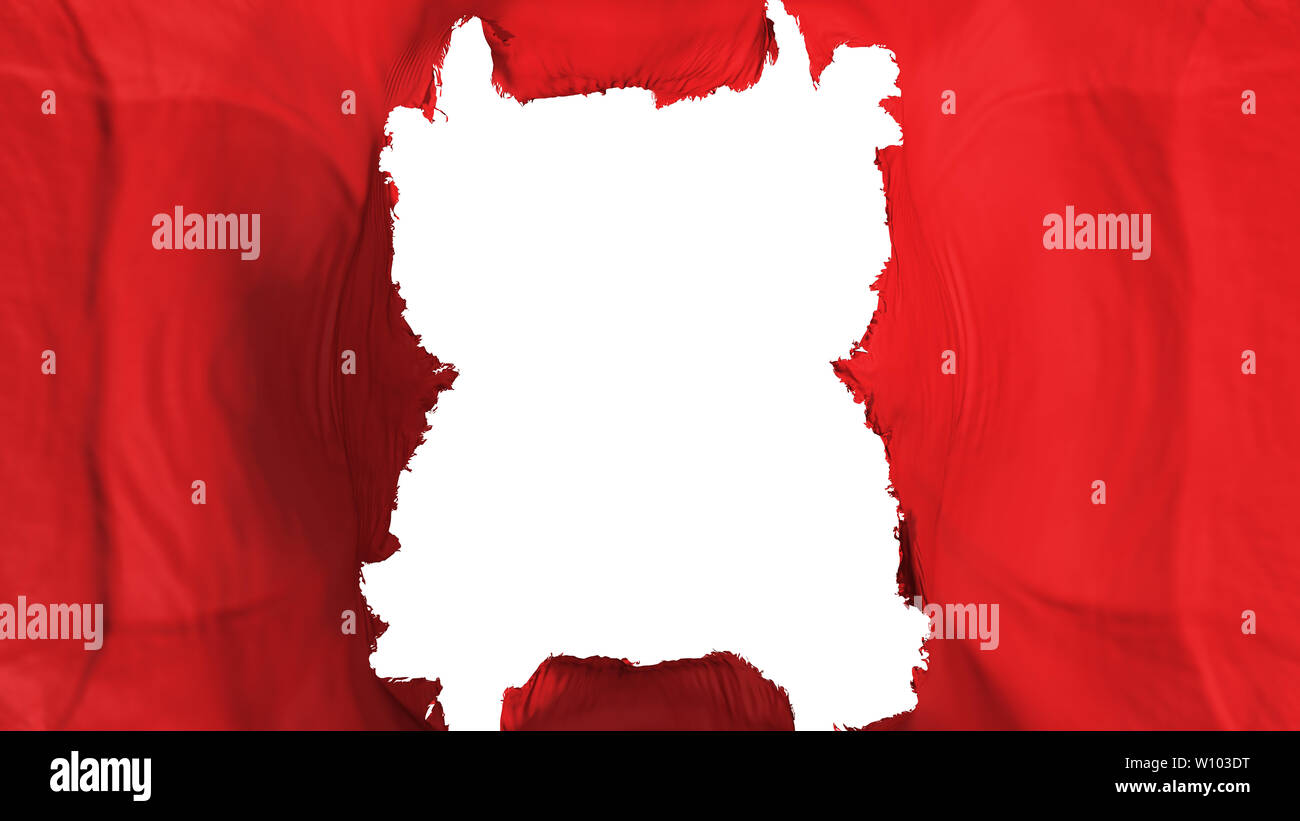 Ripped Red color flying flag Stock Photo - Alamy