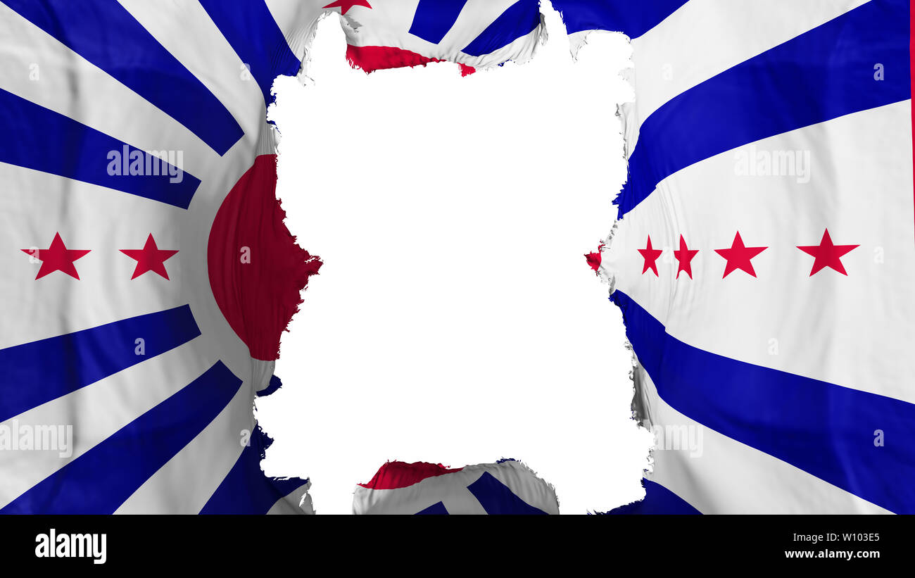 Ripped Japan American flying flag Stock Photo - Alamy