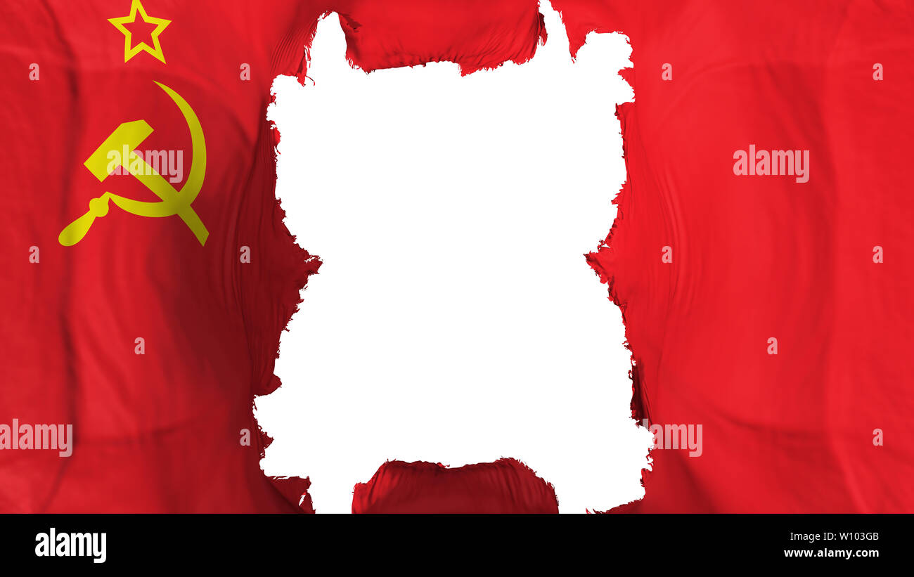 Ripped Ussr flying flag Stock Photo - Alamy