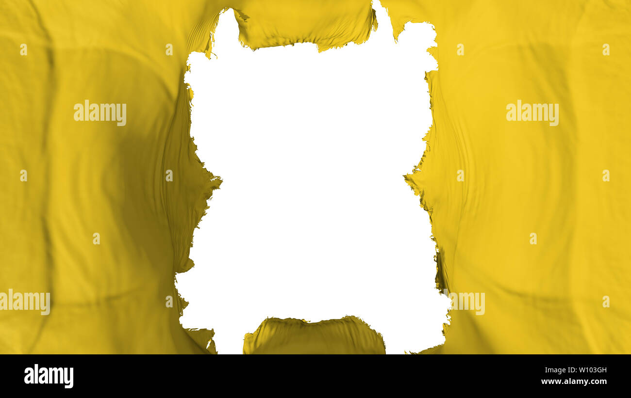 Ripped Yellow color flying flag Stock Photo - Alamy