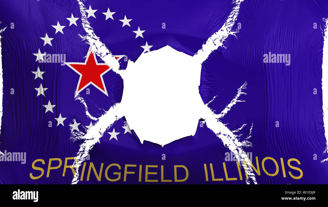 Springfield capital city flag with a hole Stock Photo - Alamy