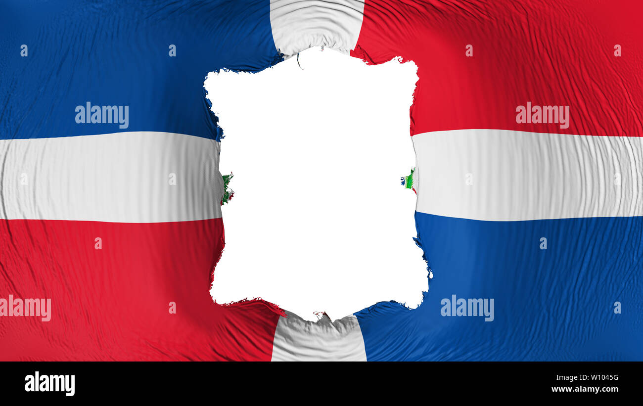 Square hole in the Dominican Republic flag Stock Photo - Alamy