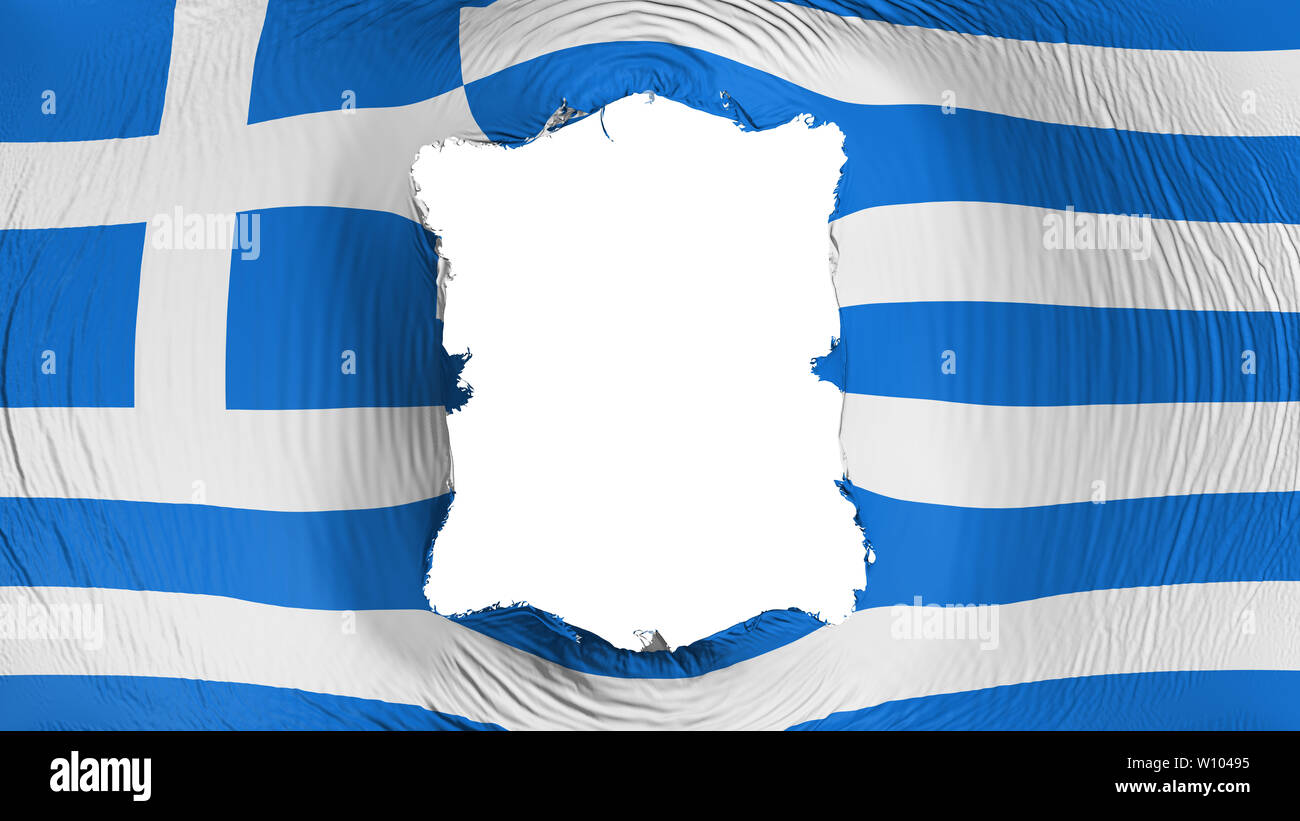 Square hole in the Greece flag Stock Photo - Alamy