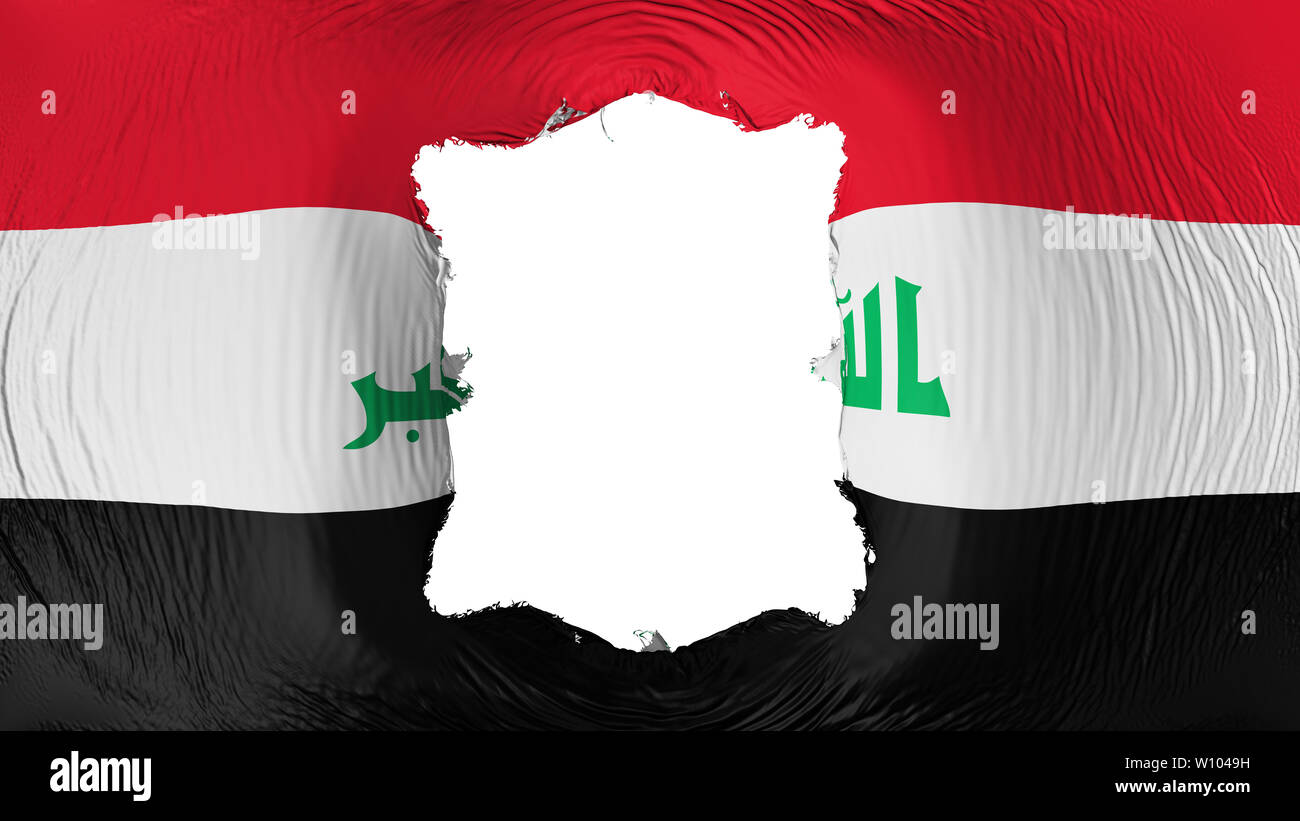 Square hole in the Iraq flag Stock Photo - Alamy