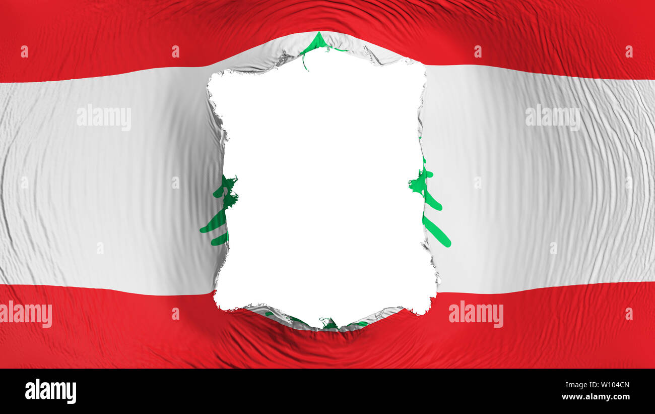 Square hole in the Lebanon flag Stock Photo - Alamy