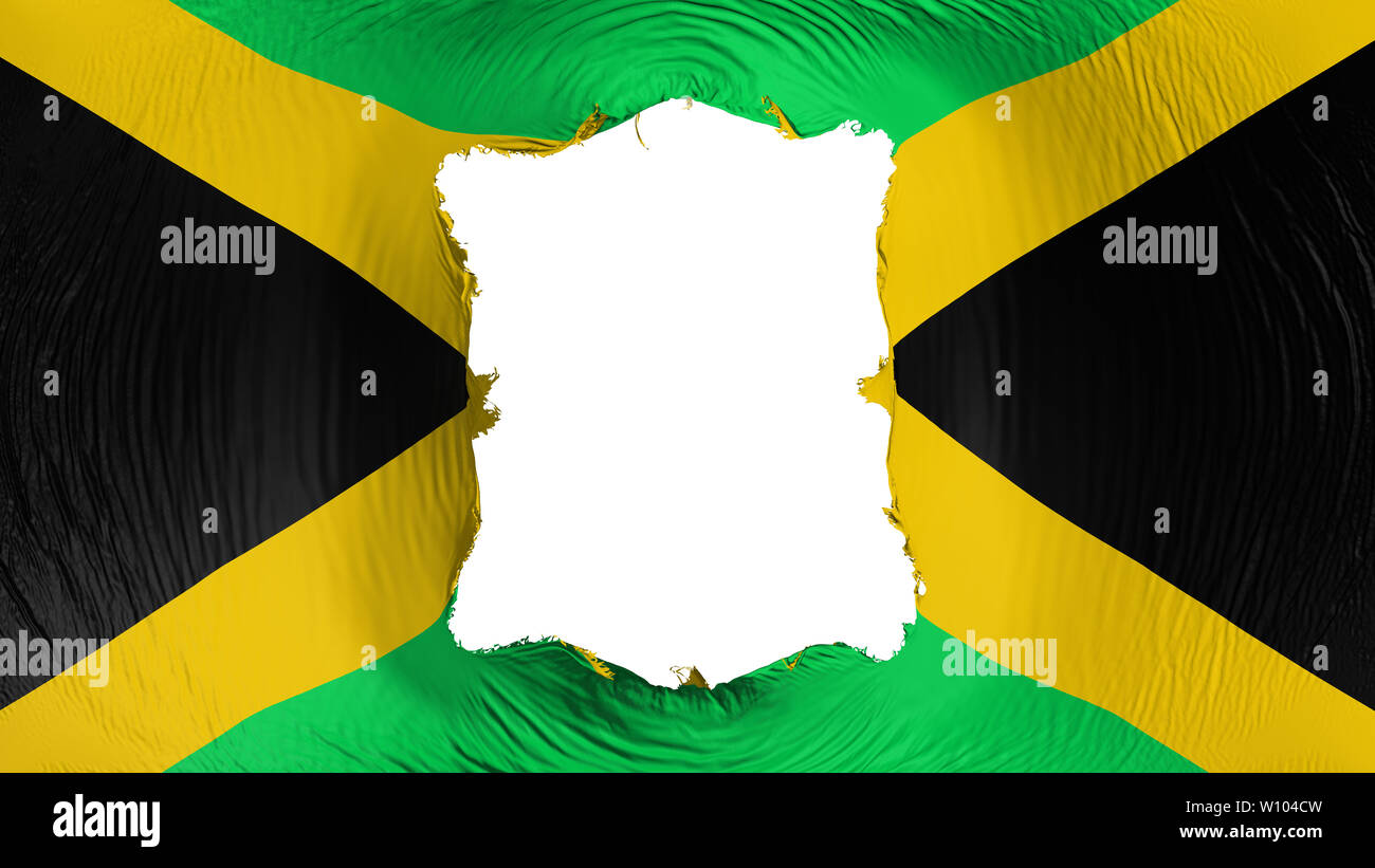Square hole in the Jamaica flag Stock Photo - Alamy