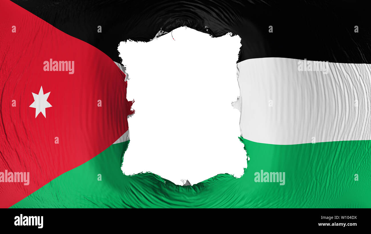 Square hole in the Jordan flag Stock Photo - Alamy
