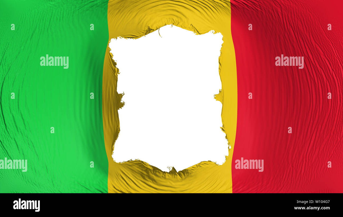 Square hole in the Mali flag Stock Photo - Alamy
