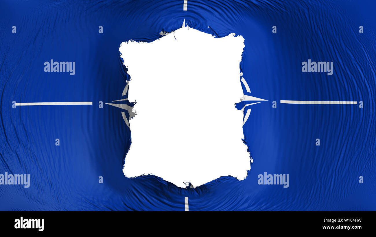 Square hole in the NATO flag Stock Photo - Alamy