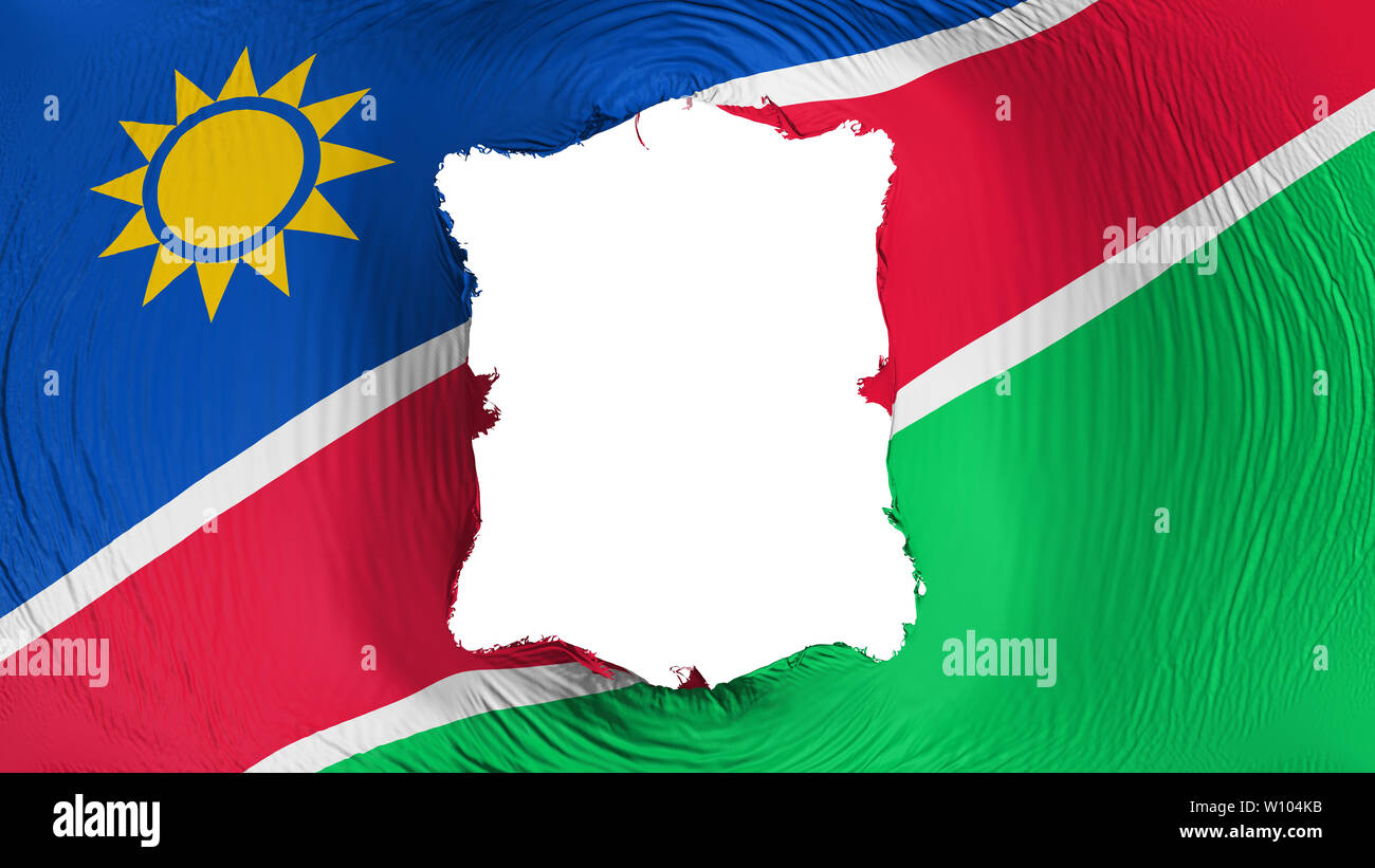 Square hole in the Namibia flag Stock Photo - Alamy