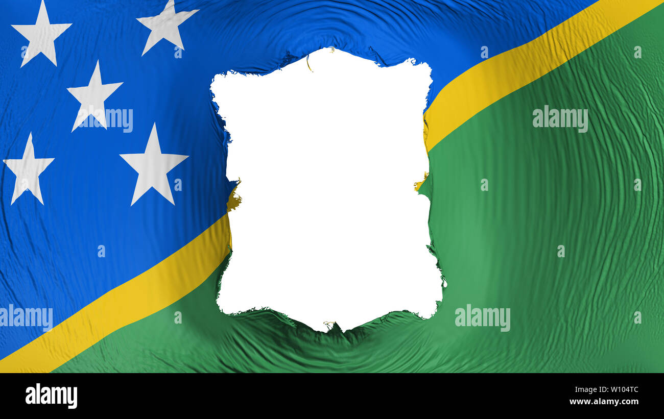 Square hole in the Solomon Islands flag Stock Photo - Alamy