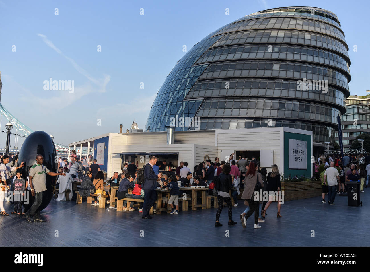 London, UK. 28th June 2019. Hundreds packed at The Scoop dancing and ...