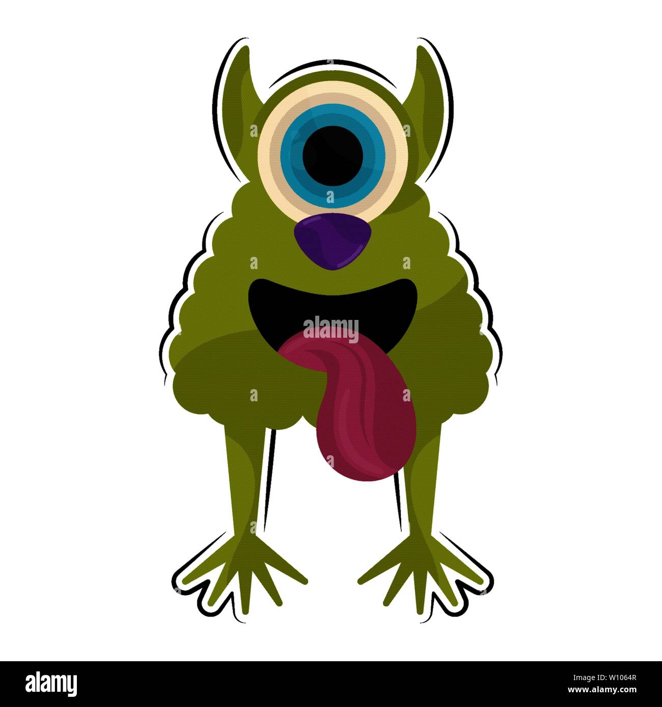 Isolated comic happy monster over a white background - Vector Stock ...