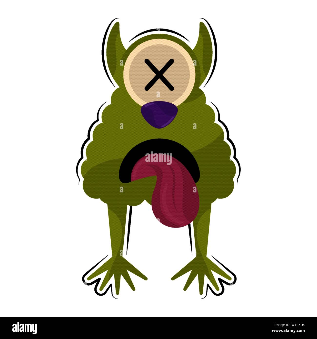 Isolated comic dead monster over a white background - Vector Stock ...