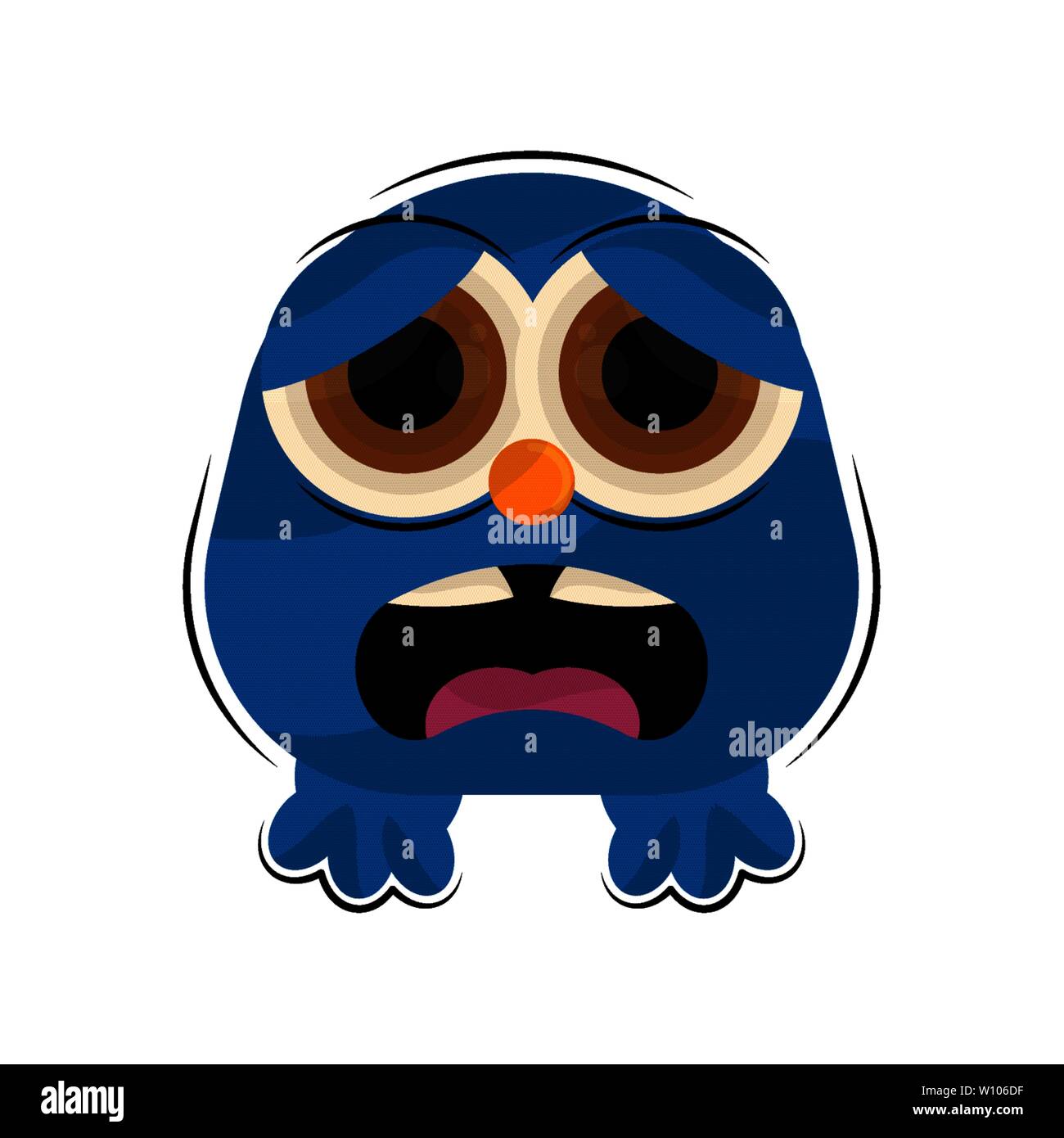 Isolated comic sad monster over a white background - Vector Stock ...