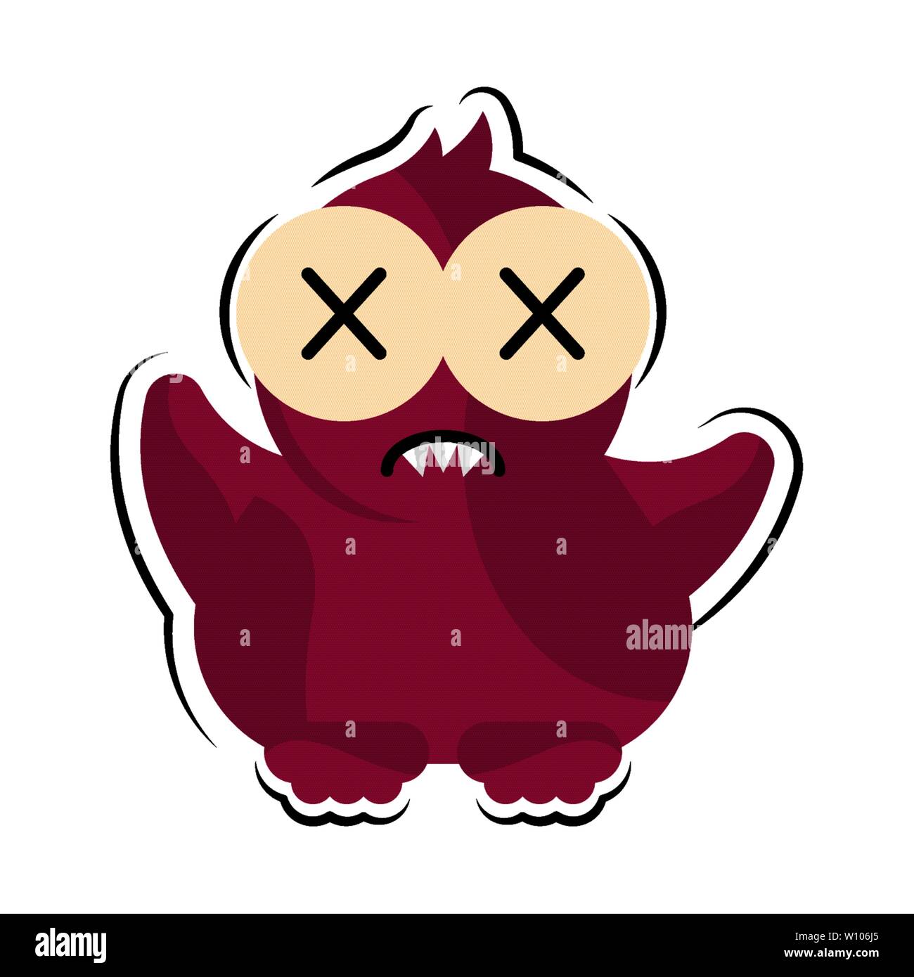 Isolated comic dead monster over a white background - Vector Stock ...