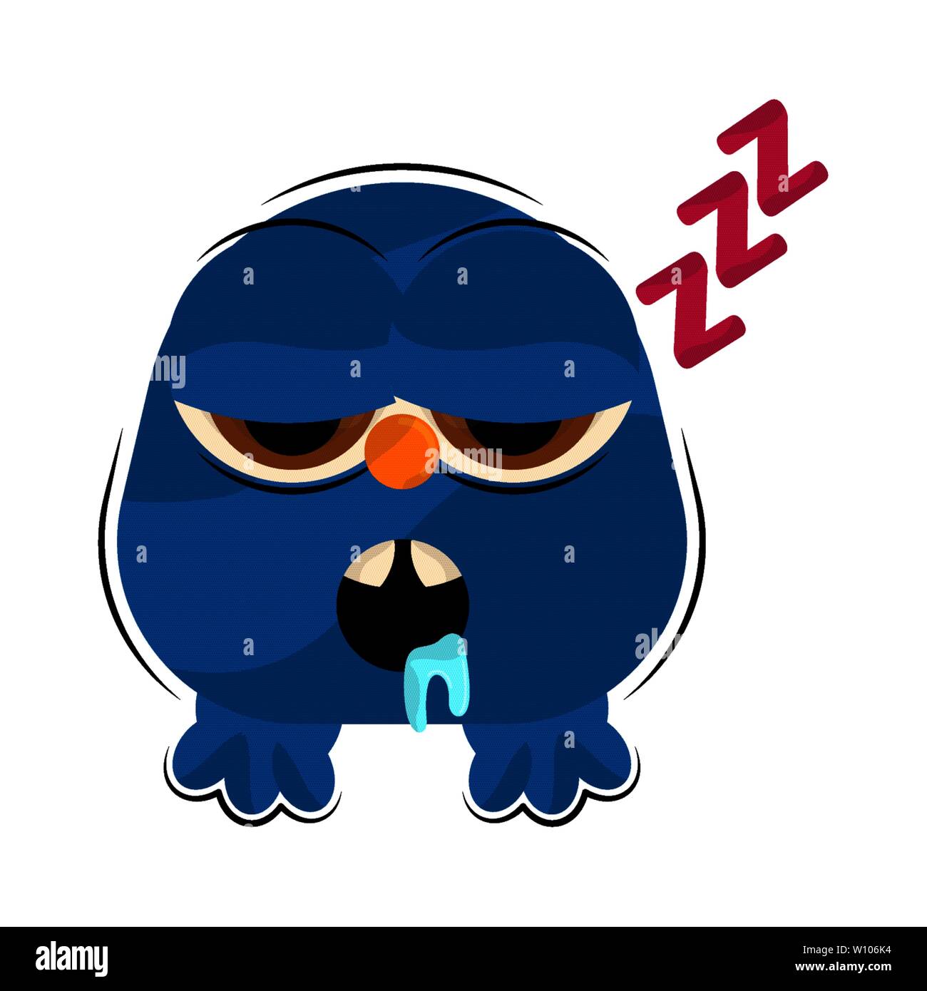 Isolated comic asleep monster over a white background - Vector Stock ...