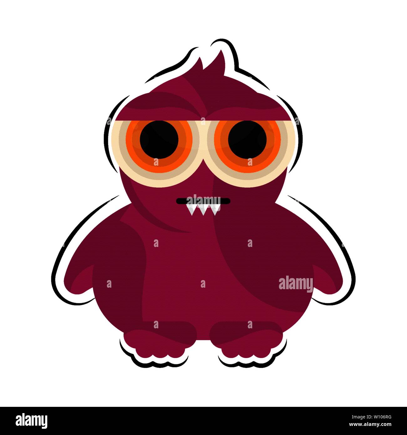 Isolated comic serious monster over a white background - Vector Stock ...