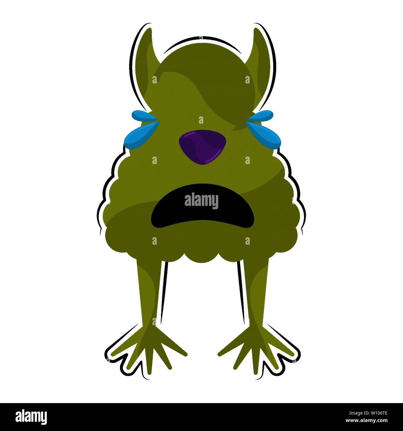 Isolated comic crying monster over a white background - Vector Stock ...