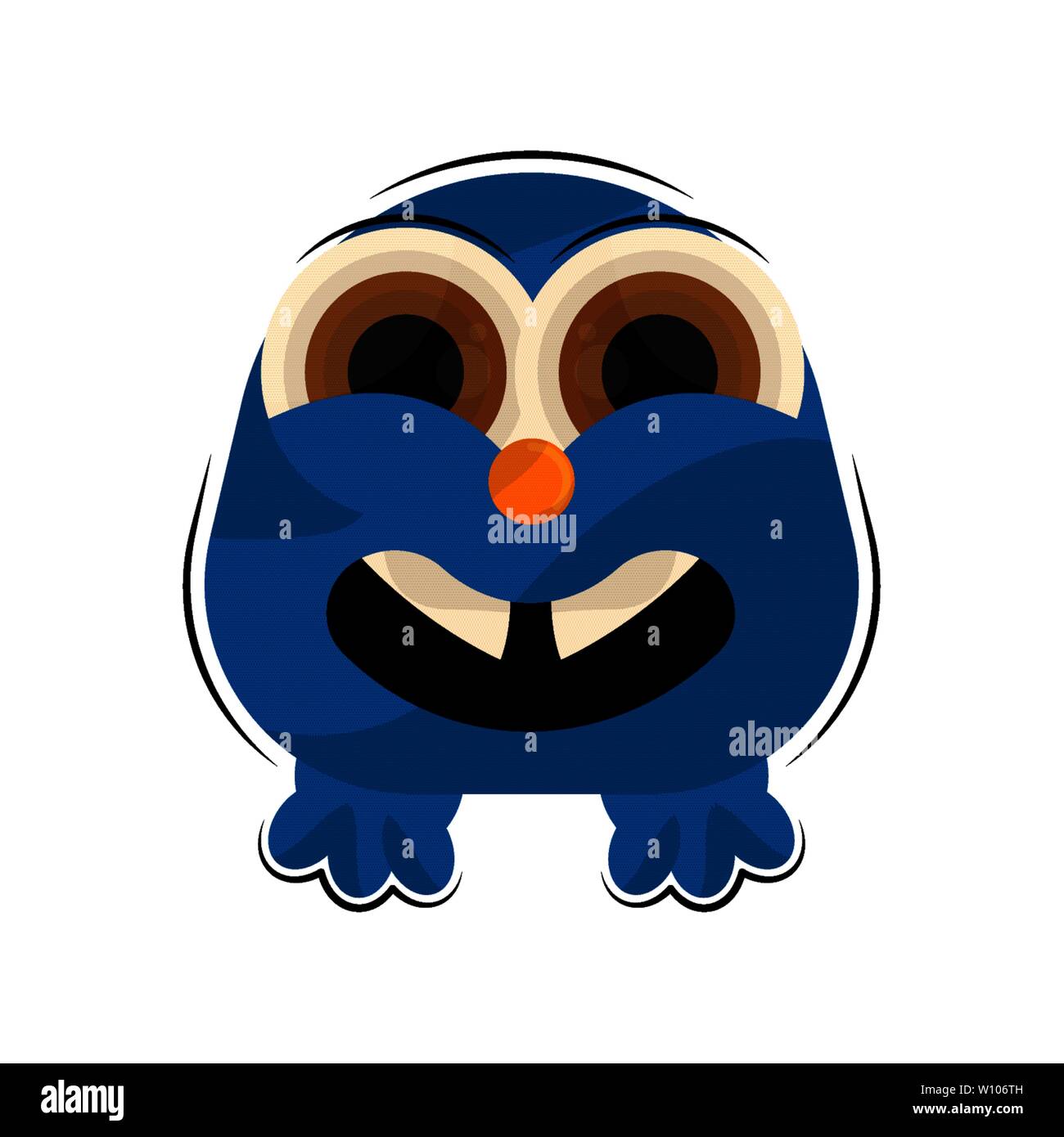 Isolated comic happy monster over a white background - Vector Stock ...