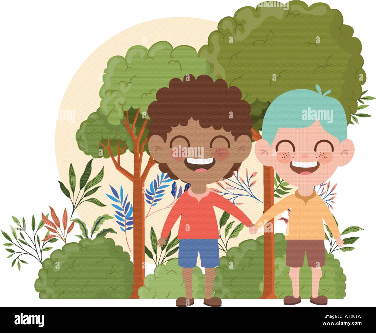 baby boys standing smiling in landscape Stock Vector Image & Art - Alamy