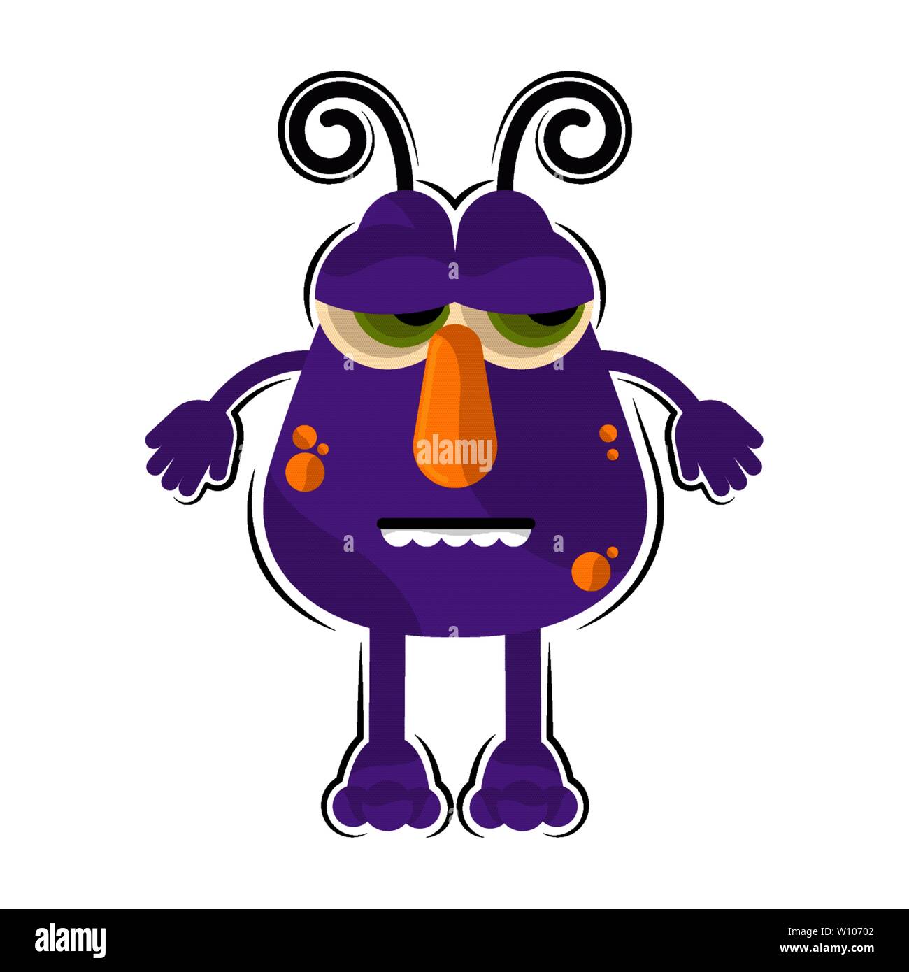 Isolated comic serious monster over a white background - Vector Stock ...