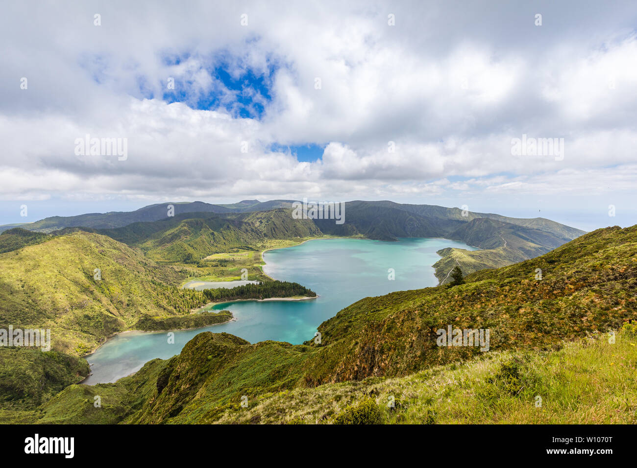 Crater Lake Lagoa do Fogo, Sao Miguel Island, Azores Archipelago ...