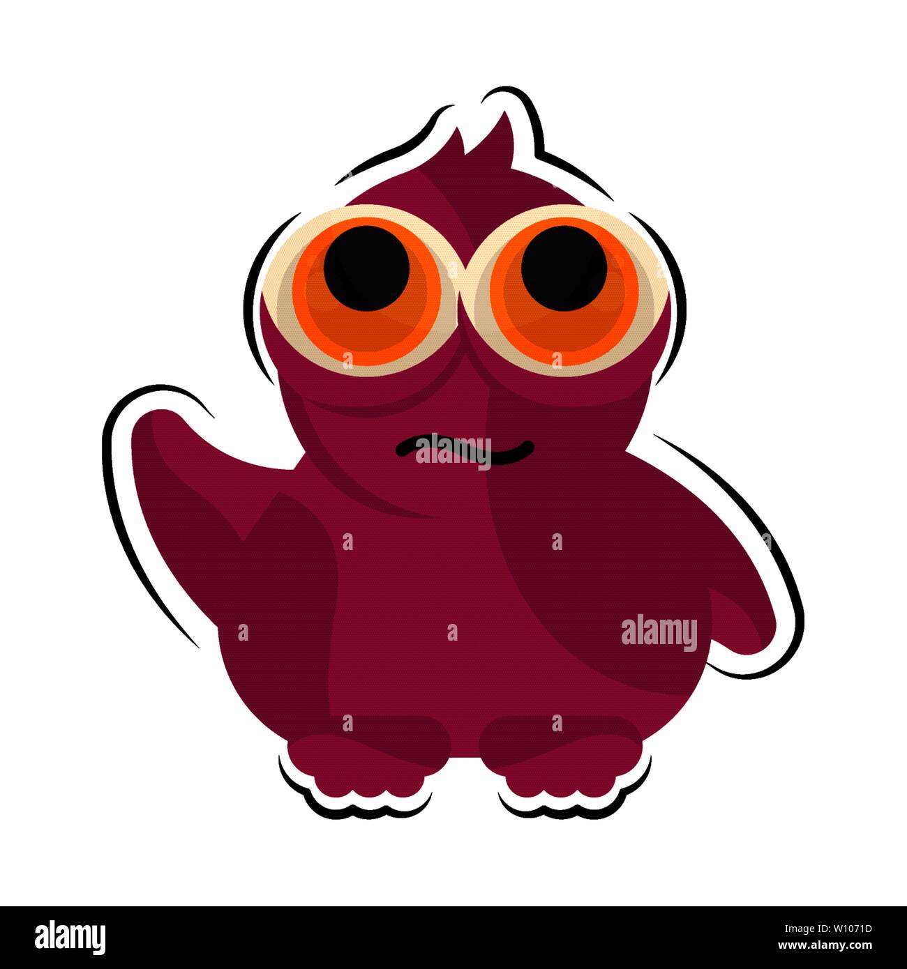 Isolated comic sad monster over a white background - Vector Stock ...