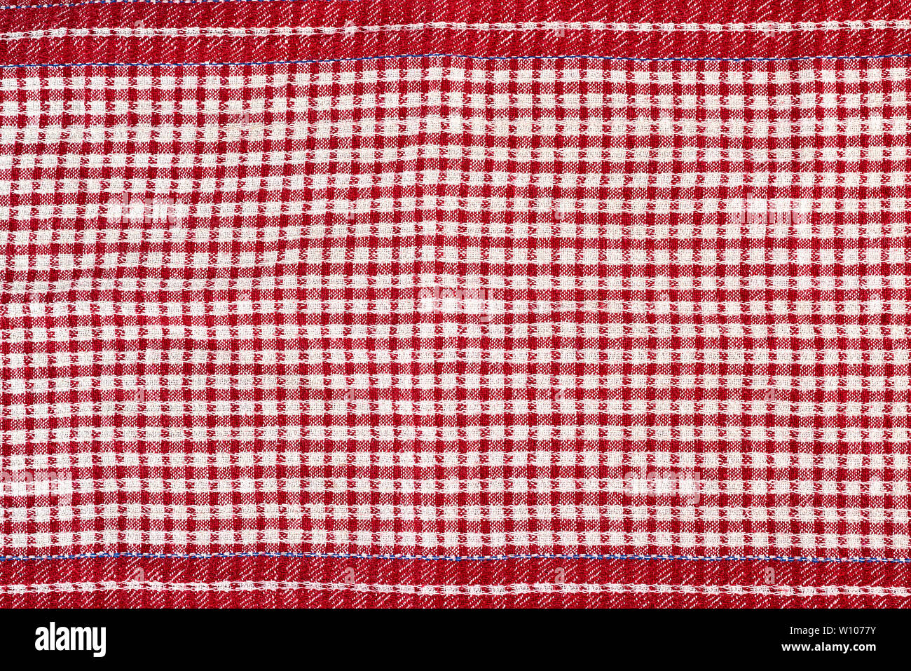 cotton red-white kitchen towel, full frame, cell pattern Stock Photo ...