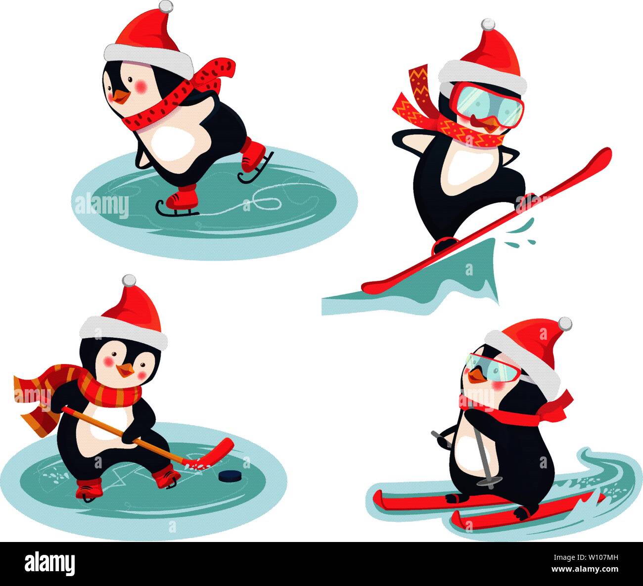 Ice skating penguins Stock Vector Images - Alamy