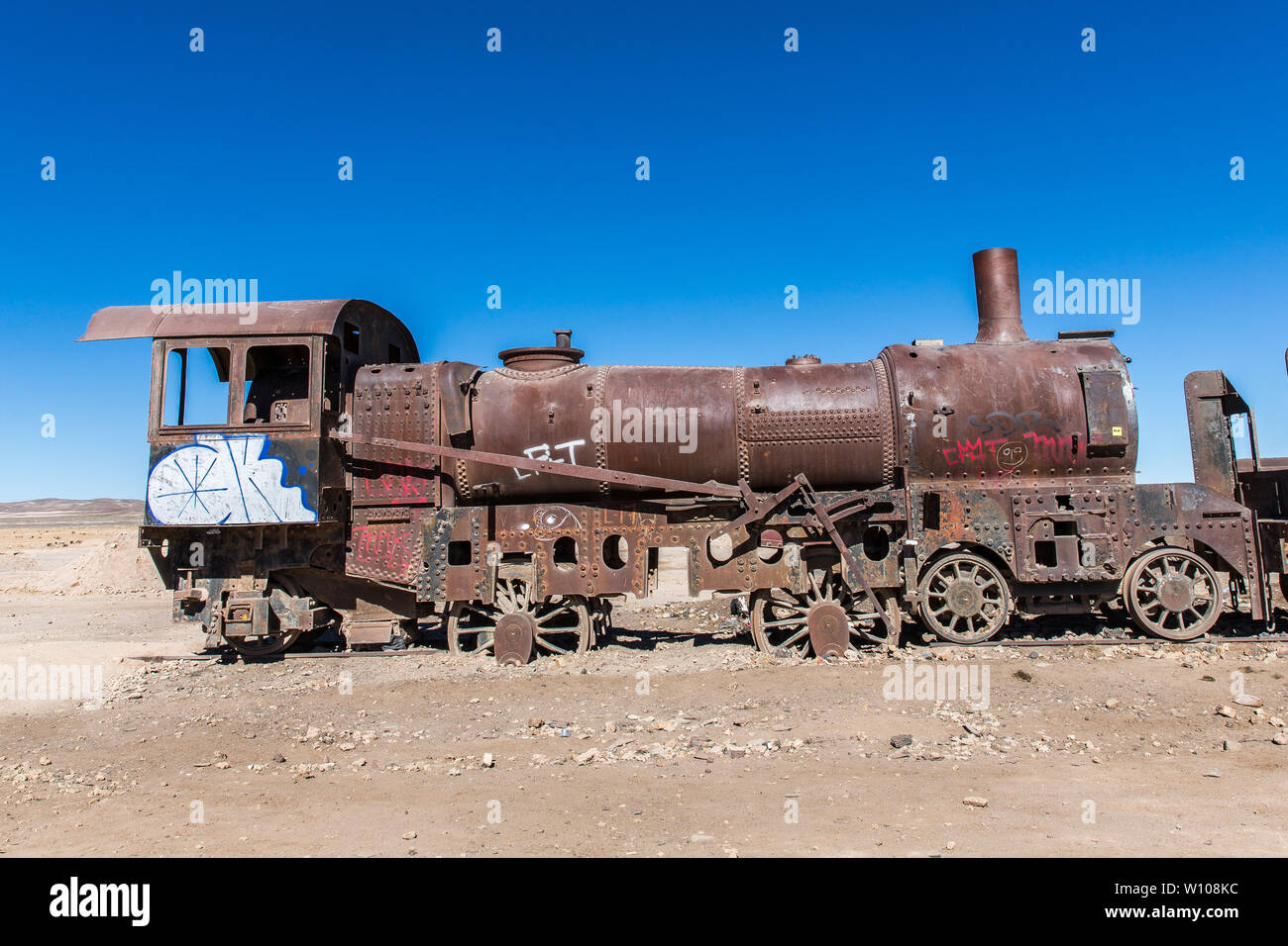 Train cemetary in Uyuni, Bolivia Stock Photo - Alamy