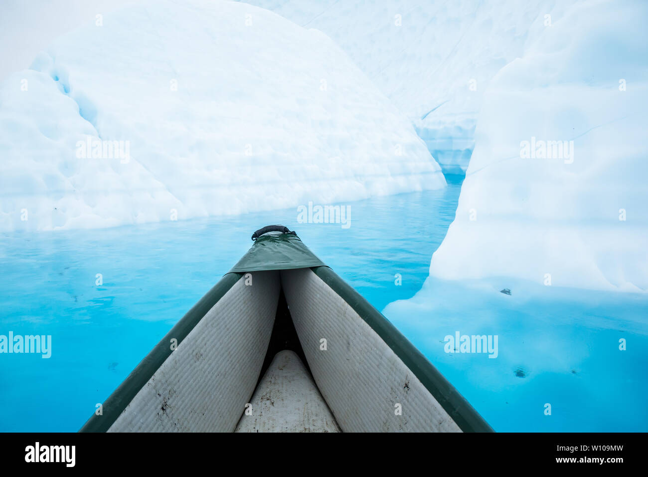 What looks like large icebergs are really just glacier ice where the ...