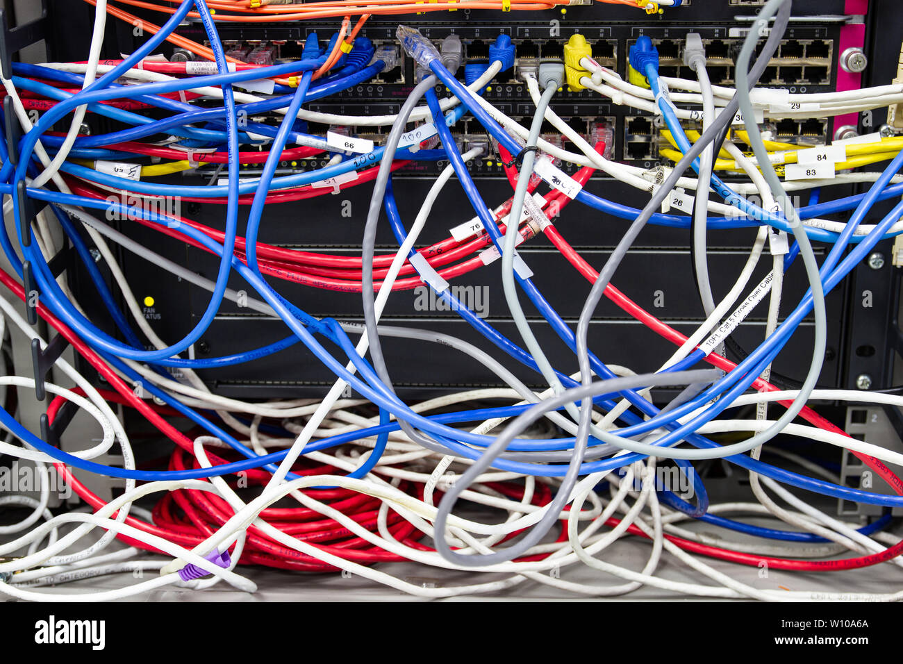 Bangkok Thailand :- June 25, 2019 :- cable network in server room cable ...