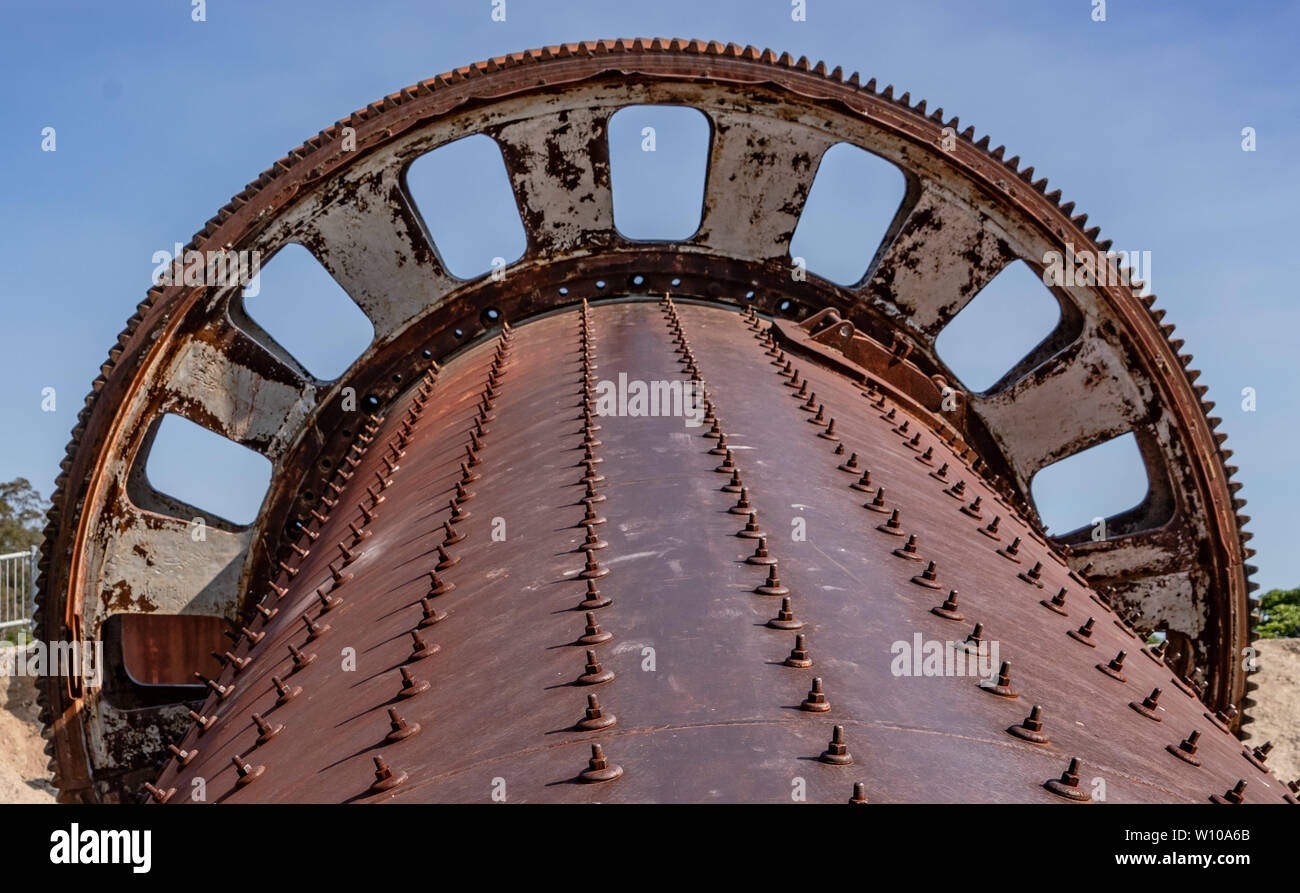 Parts of the old cement works factory Stock Photo - Alamy