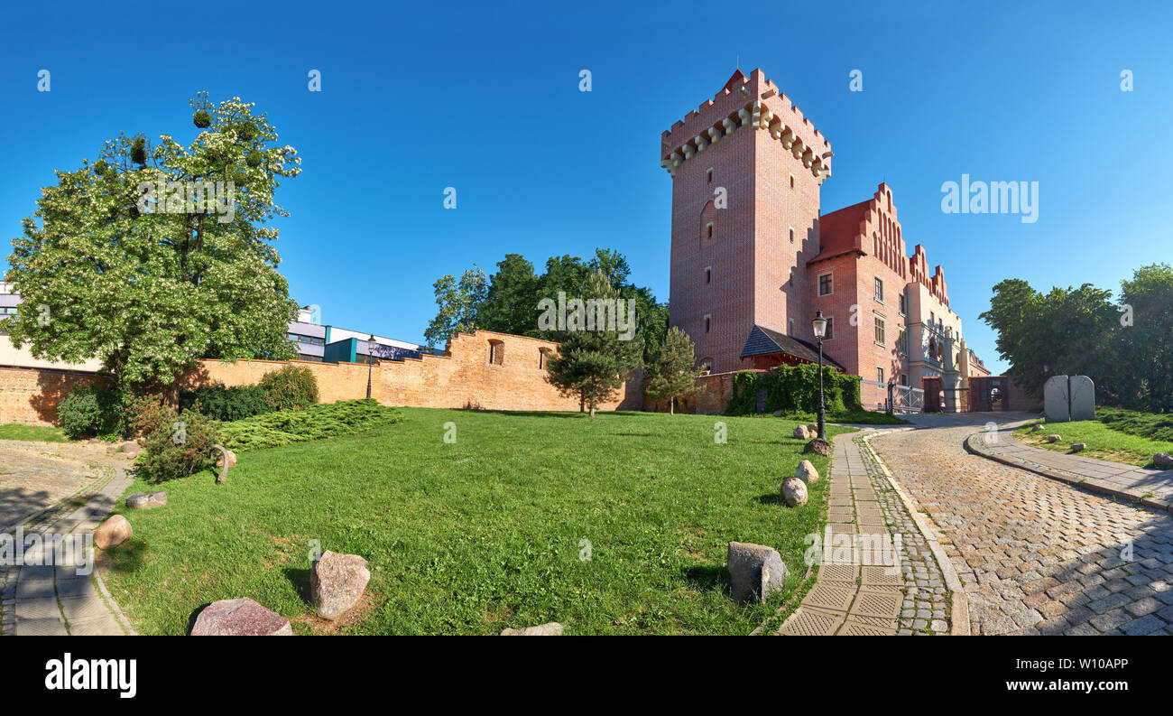 Royal Castle in Poznan, Poland. Panoramic image taken on a bright day ...