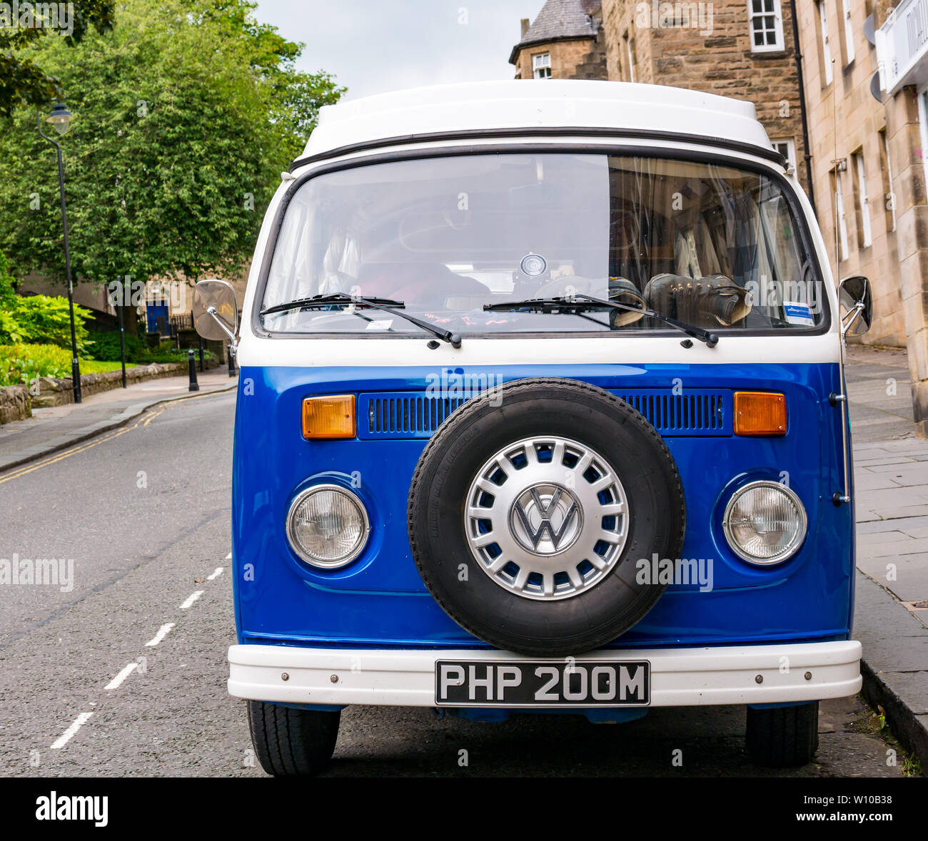 1973 camper van parked on street, Stirling, Scotland, UK Stock Photo ...