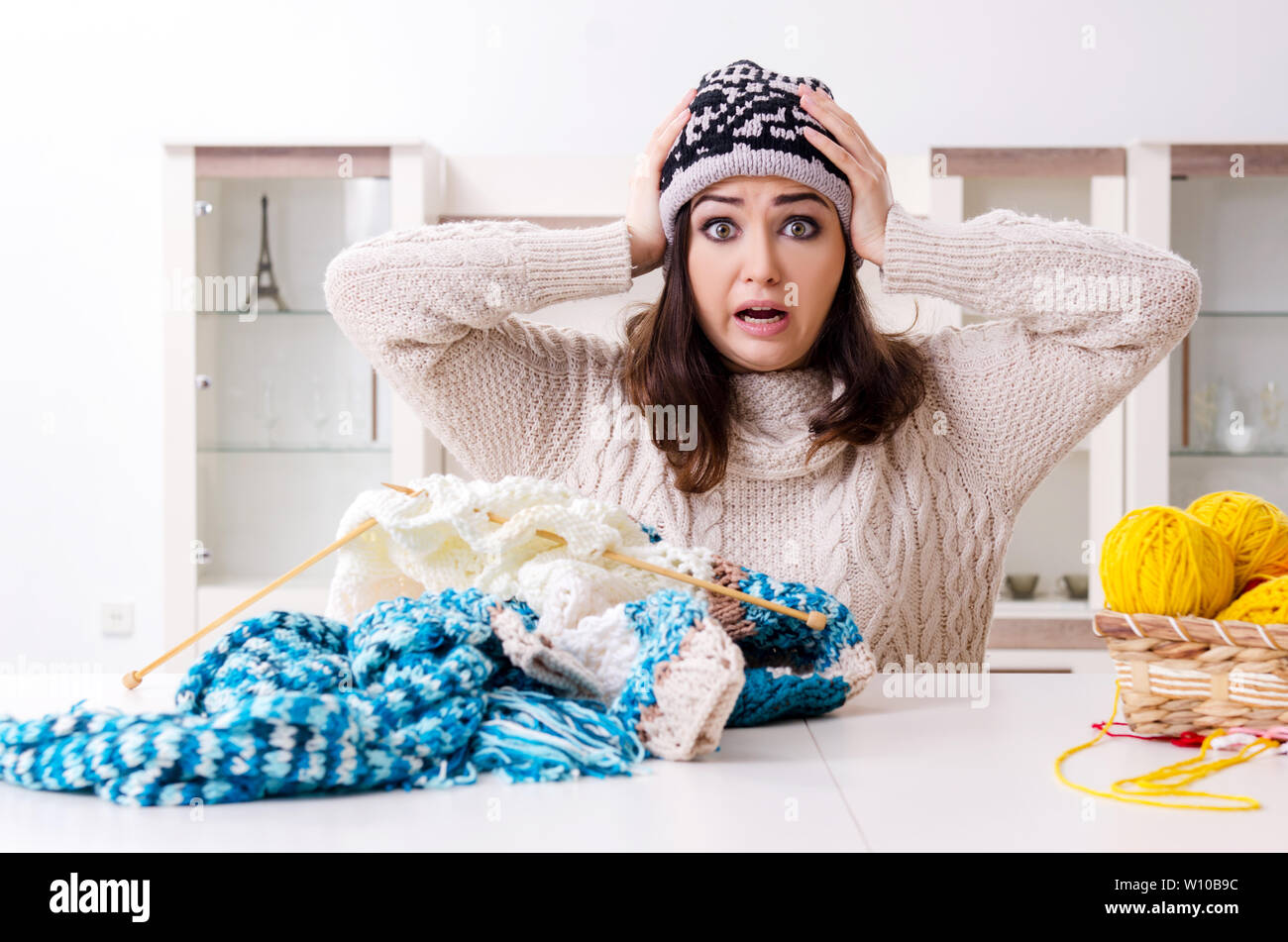 Frustrated woman and knit hi-res stock photography and images - Alamy