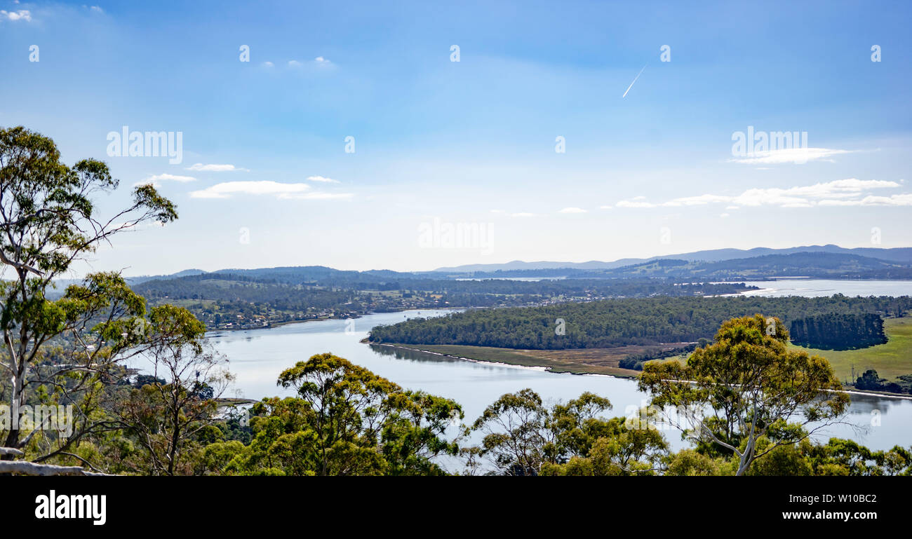 Looking north up the Tamar River, Launceston, Tasmania, Australia Stock ...