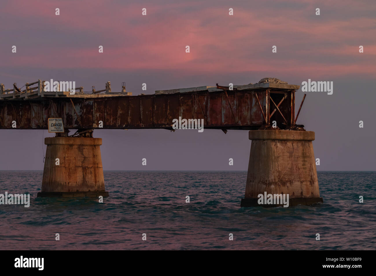 Bahia Honda Rail Bridge at sunset, Florida Keys, Florida, USA Stock ...