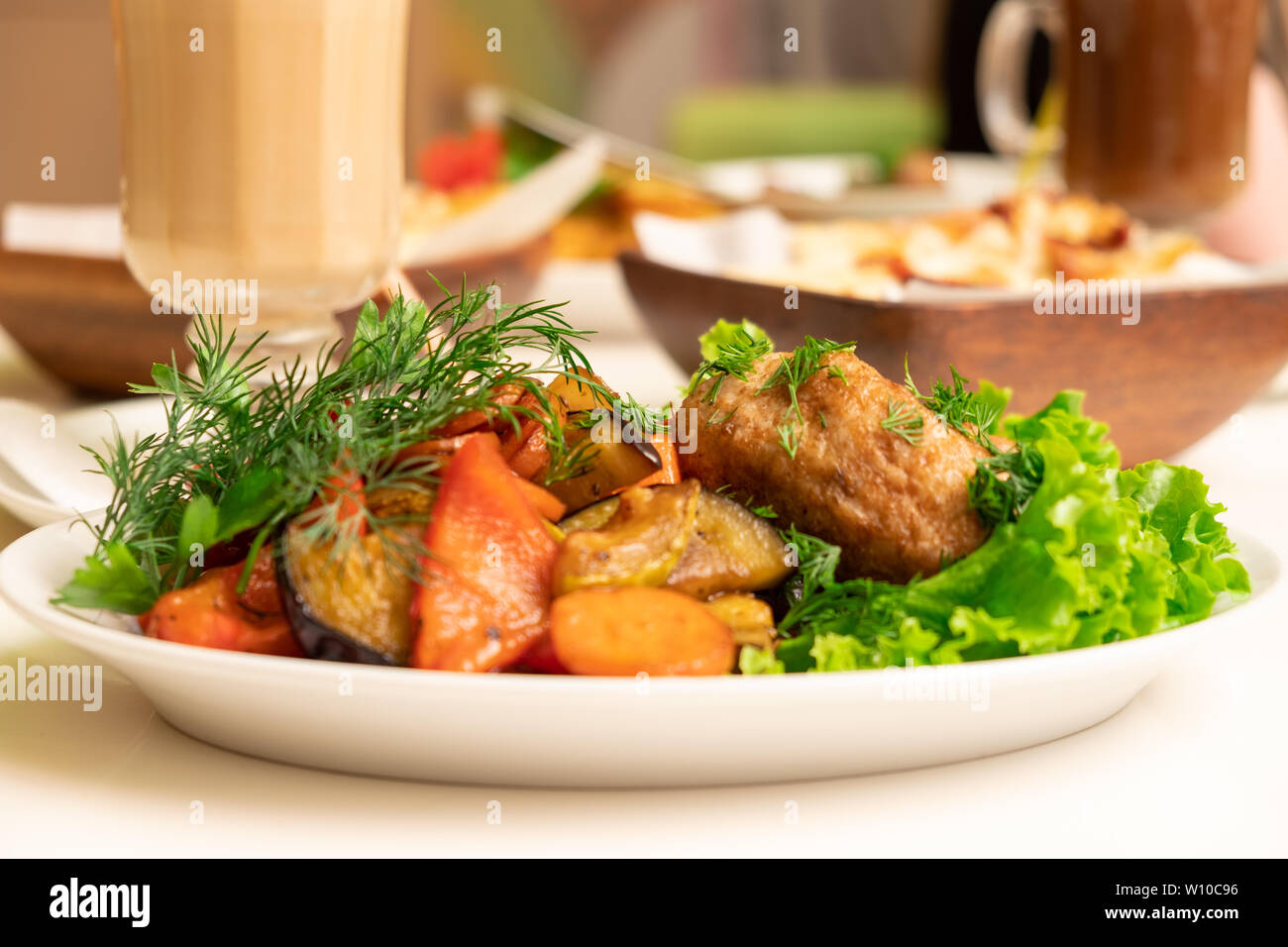 National Jewish dish - pike cutlet with vegetables Stock Photo - Alamy